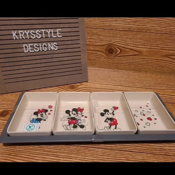 Disney | Holiday | Disney Mickey Minnie Mouse Bamboo Dip Appetizer ...